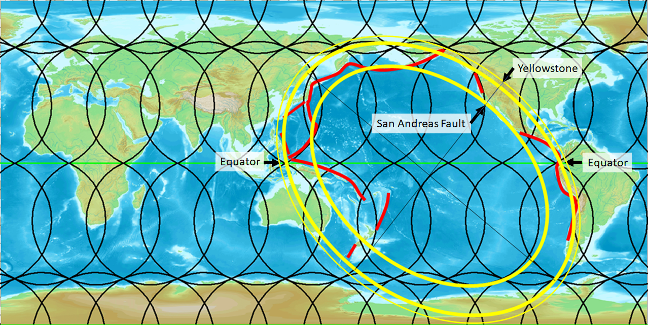 The San Andreas Fault and Yellowstone Caldera within the Ring of Fire ...